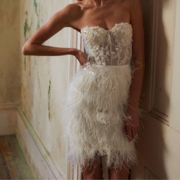 Allison Webb | Dresses | Hadley By Allison Webb Feather Mini Dress ...